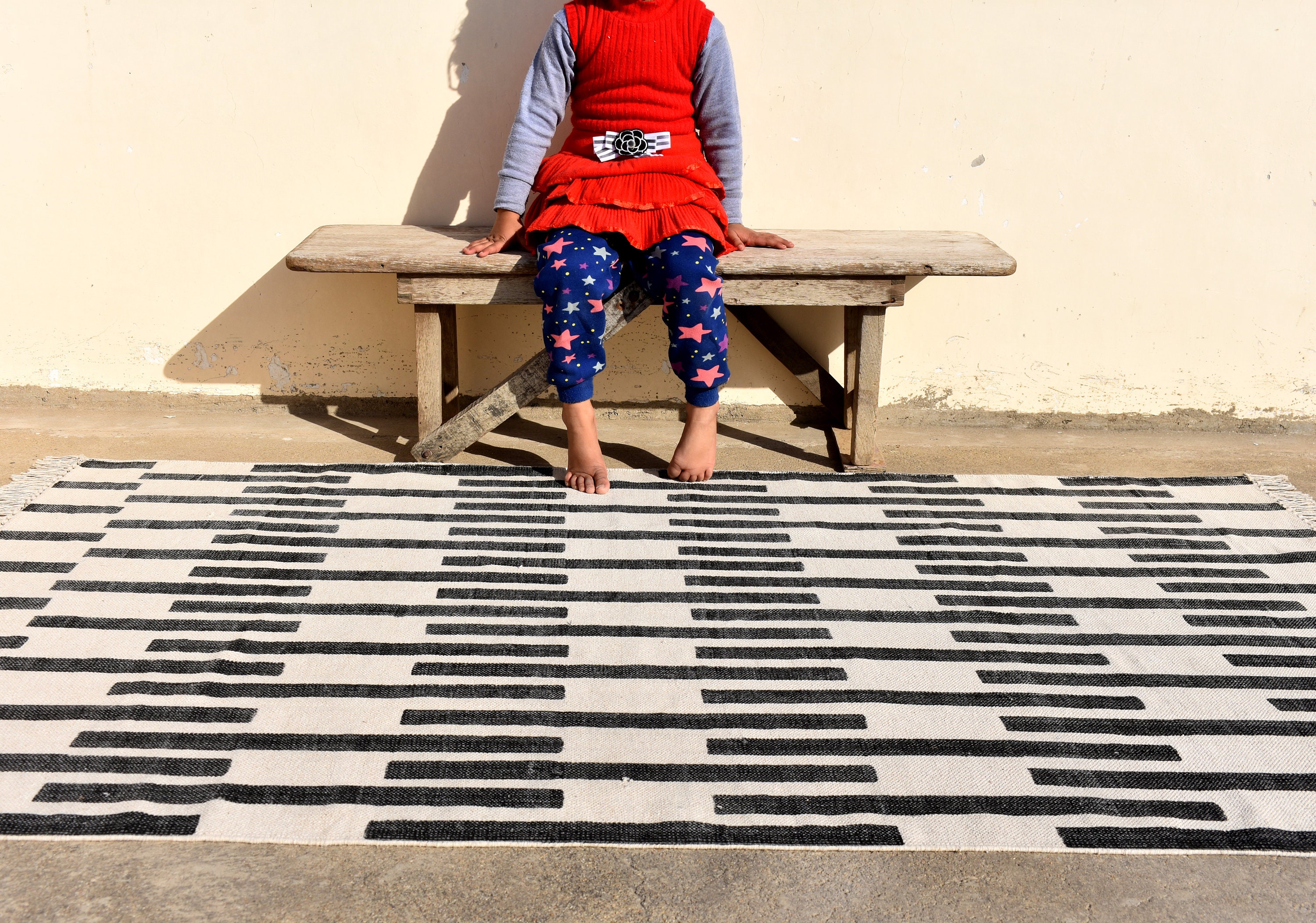 5x8 Feet Indian Rugs Cotton Rug Woven Rug Area Rugs for - Etsy