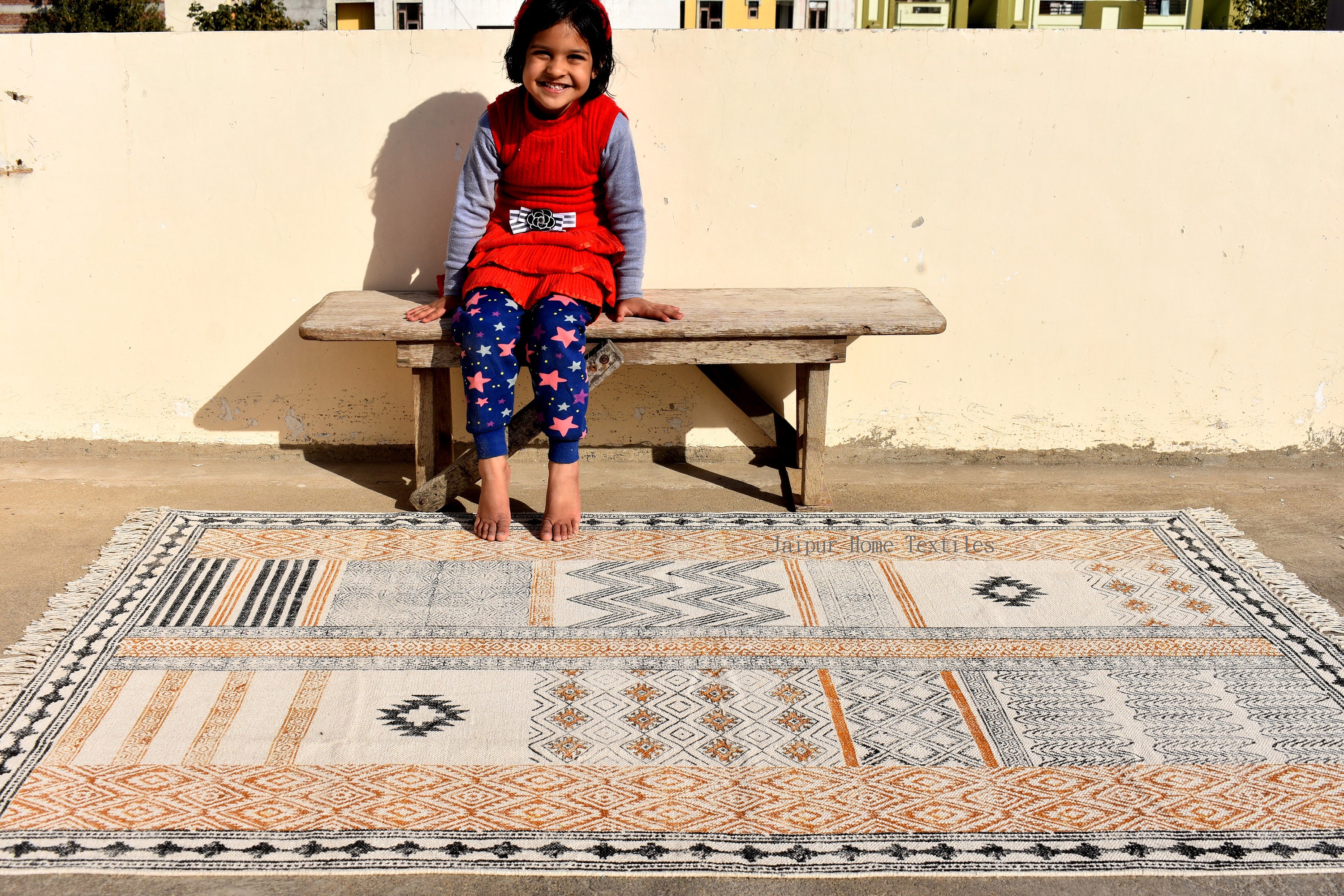 Large 6x9 ft Indian rugs cotton rug woven rug area rugs | Etsy