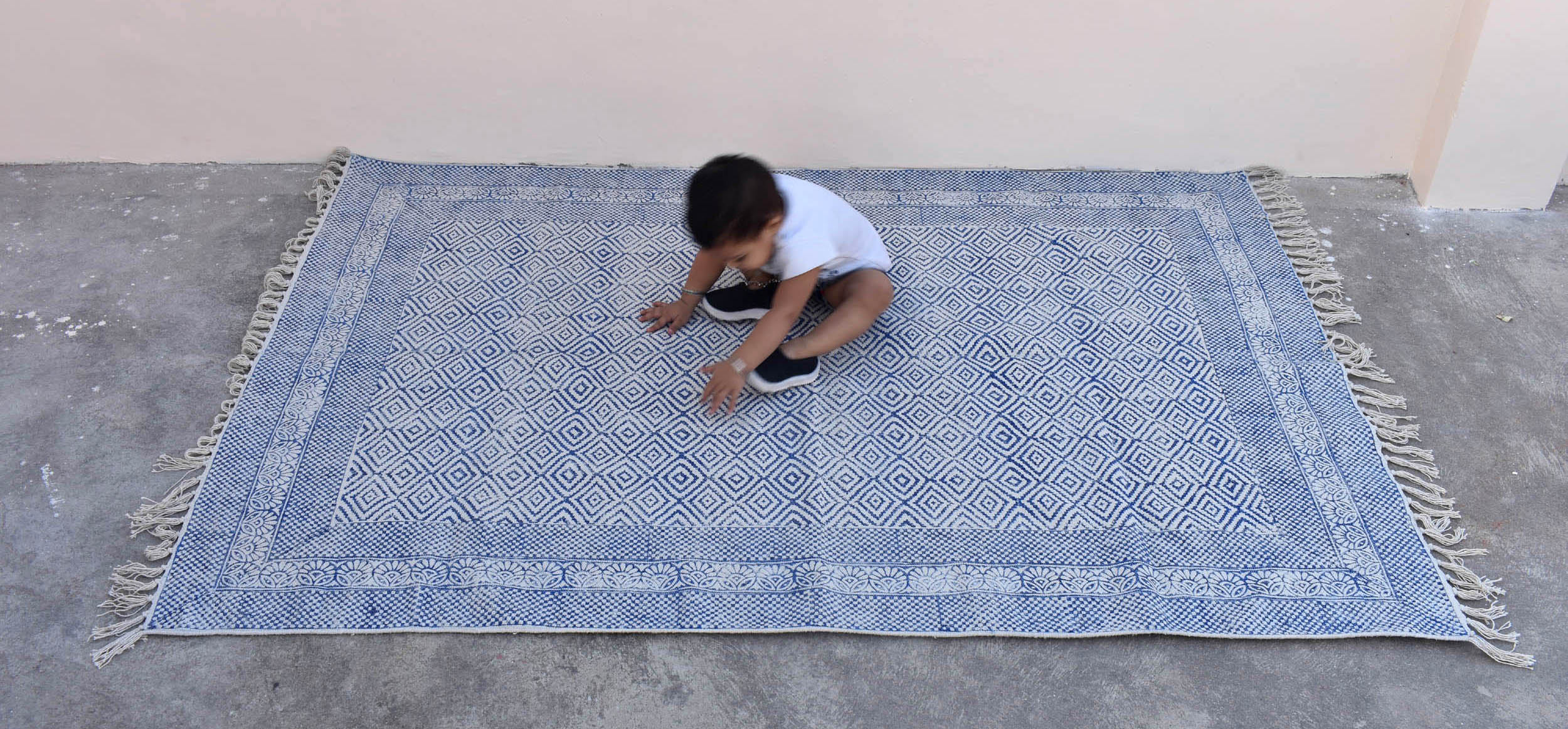 Buy Large 8x10 Ft Indian Rugs Cotton Rug Woven Rug Area Rugs Online in ...