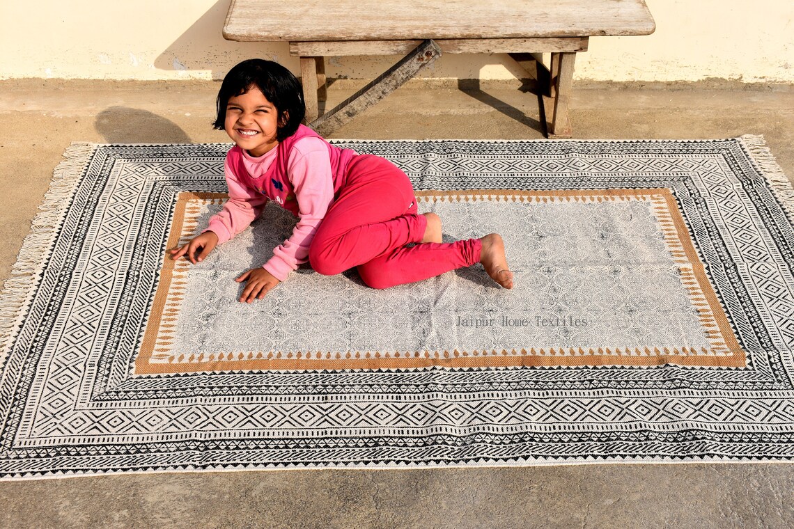 5x8 Feet Indian Rugs Cotton Rug Woven Rug Area Rugs for | Etsy