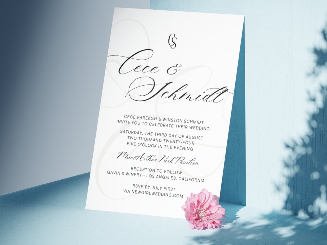 Editable Template - Romantic Ampersand Script Modern Invitation 5x7 4x6 - Etsy