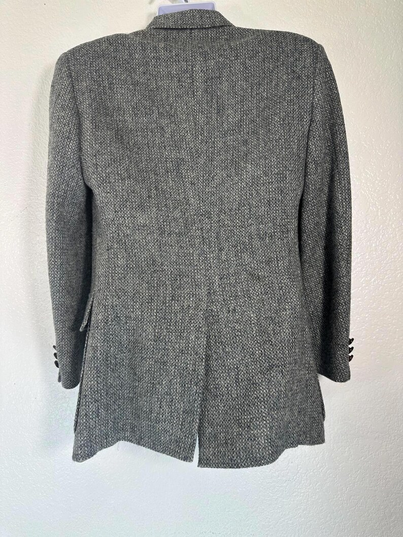 VTG Johnny Carson Harris Tweed Gray Herringbone Wool Sport Coat Blazer ...