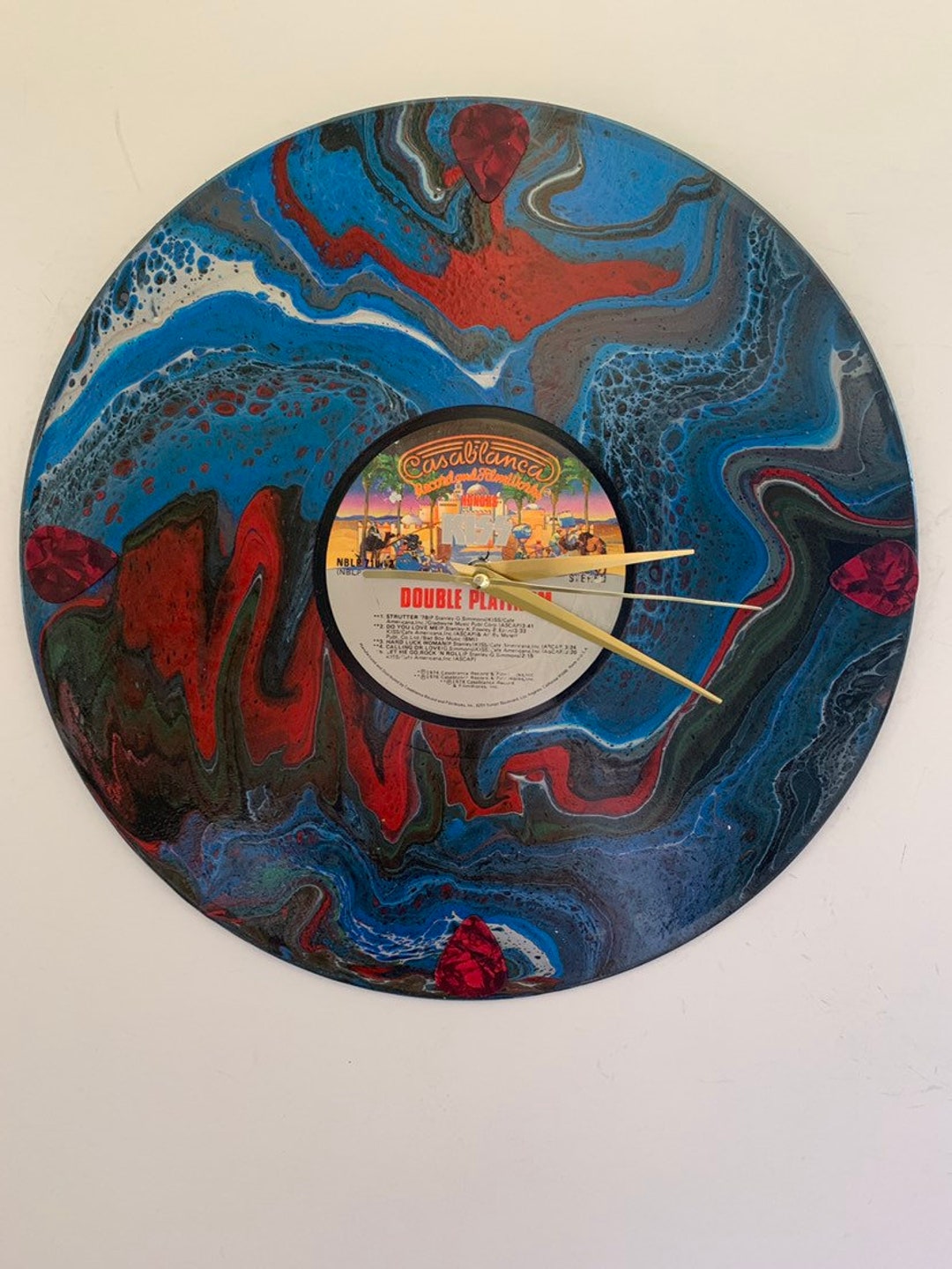 Kiss Hand Painted Record Album Clock Wall Art Room Decor - Etsy