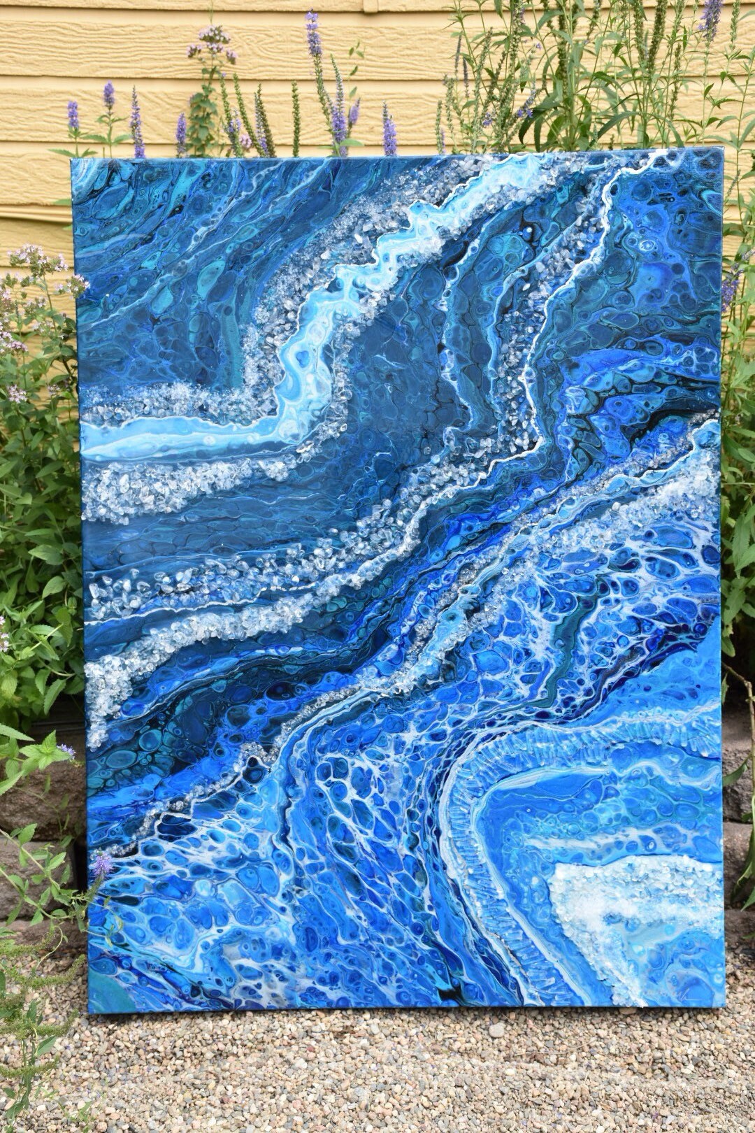 Crystal Blue, Original Art, Abstract Art, Contemporary Art, Interior ...