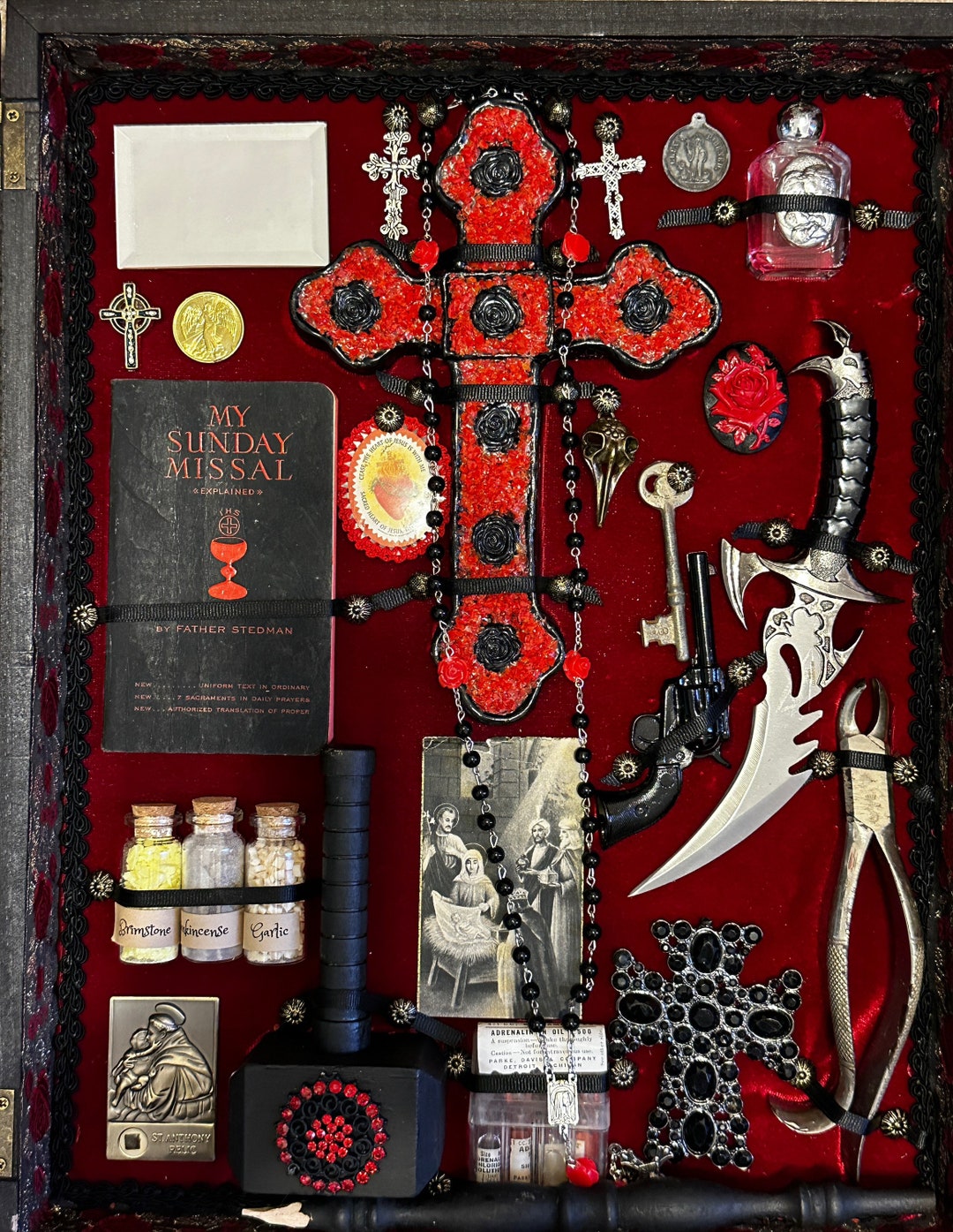 Vampire Slayer Kit Shadow Box Dracula Memorabilia Crucifix - Etsy