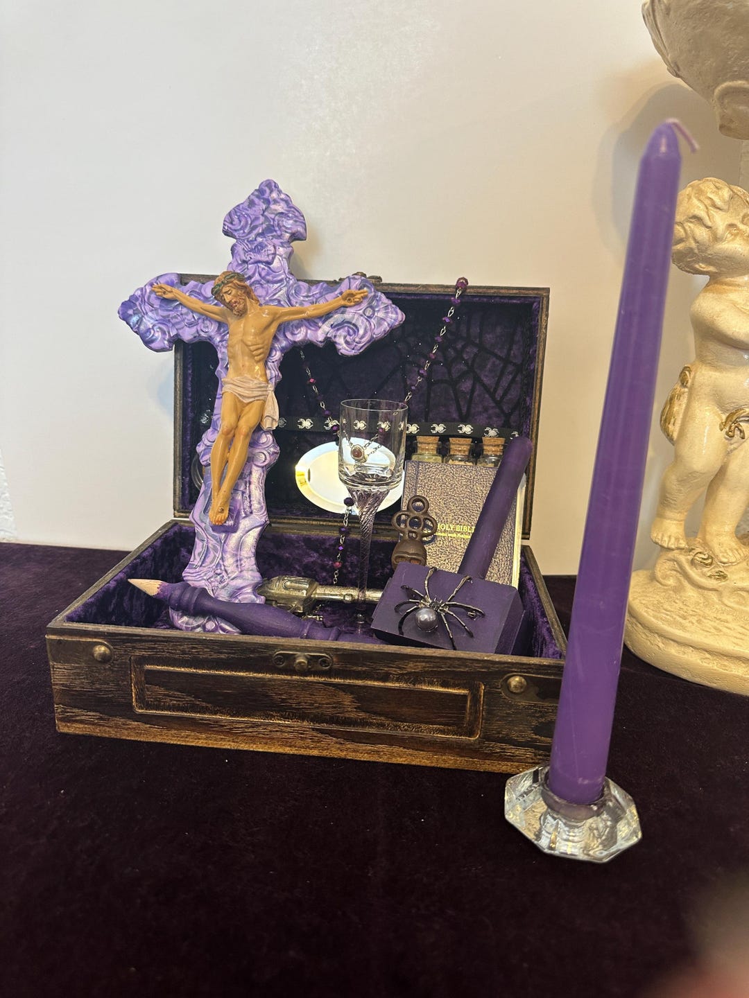 Vampire Slayer Kit, Treasure Box, Dracula Memorabilia, Crucifix, Rosary ...