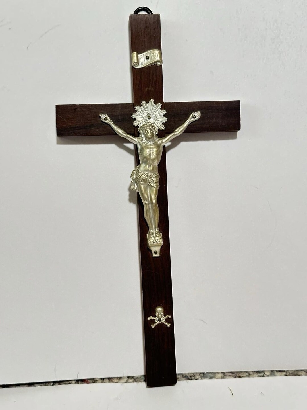 Vintage Wooden Wall Crucifix Skull & Cross Bones, Made in Germany - Etsy