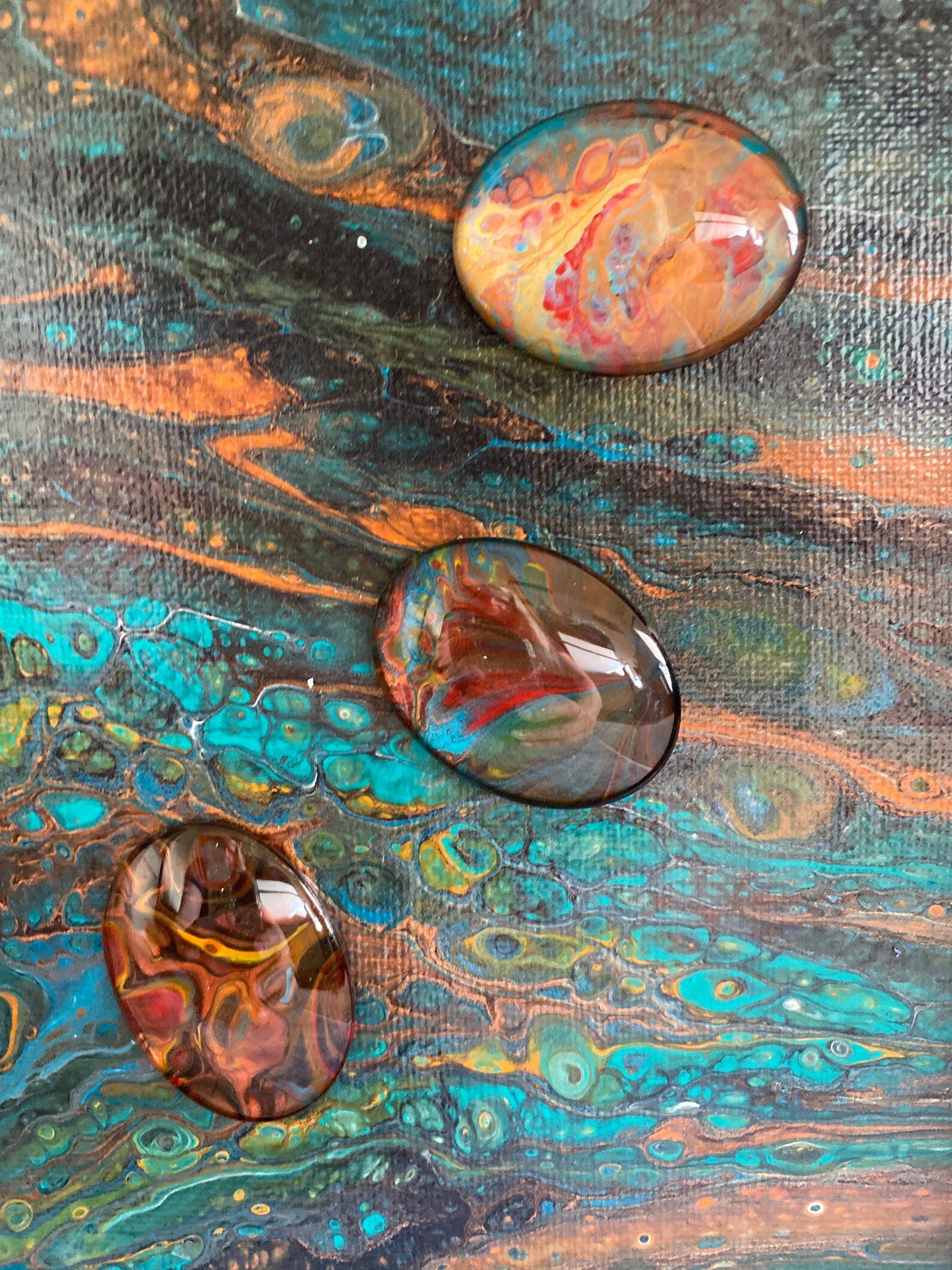 Turquoise Trail Framed Acrylic Painting Clock Wall Clock | Etsy