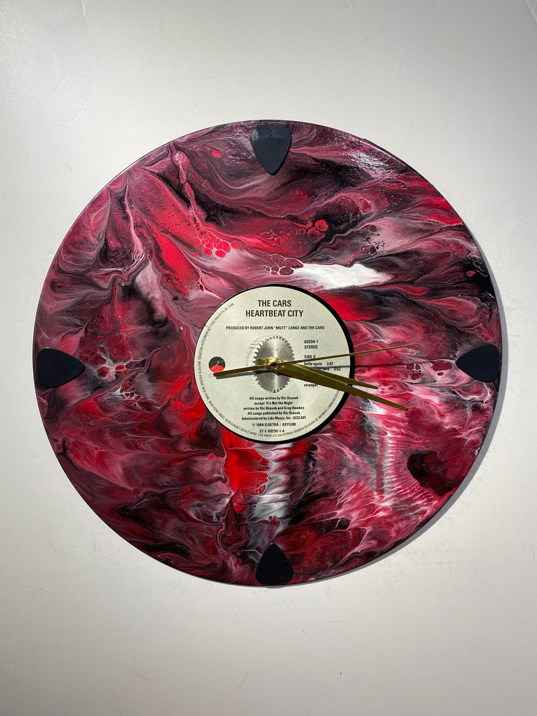The Cars, Hand Painted Record Album Clock - Wall Art - Room Decor ...