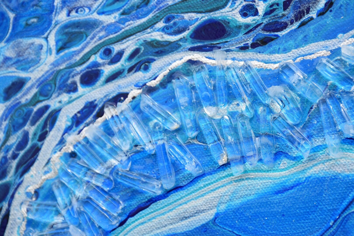 Crystal Blue Original Art Abstract Art Contemporary Art | Etsy