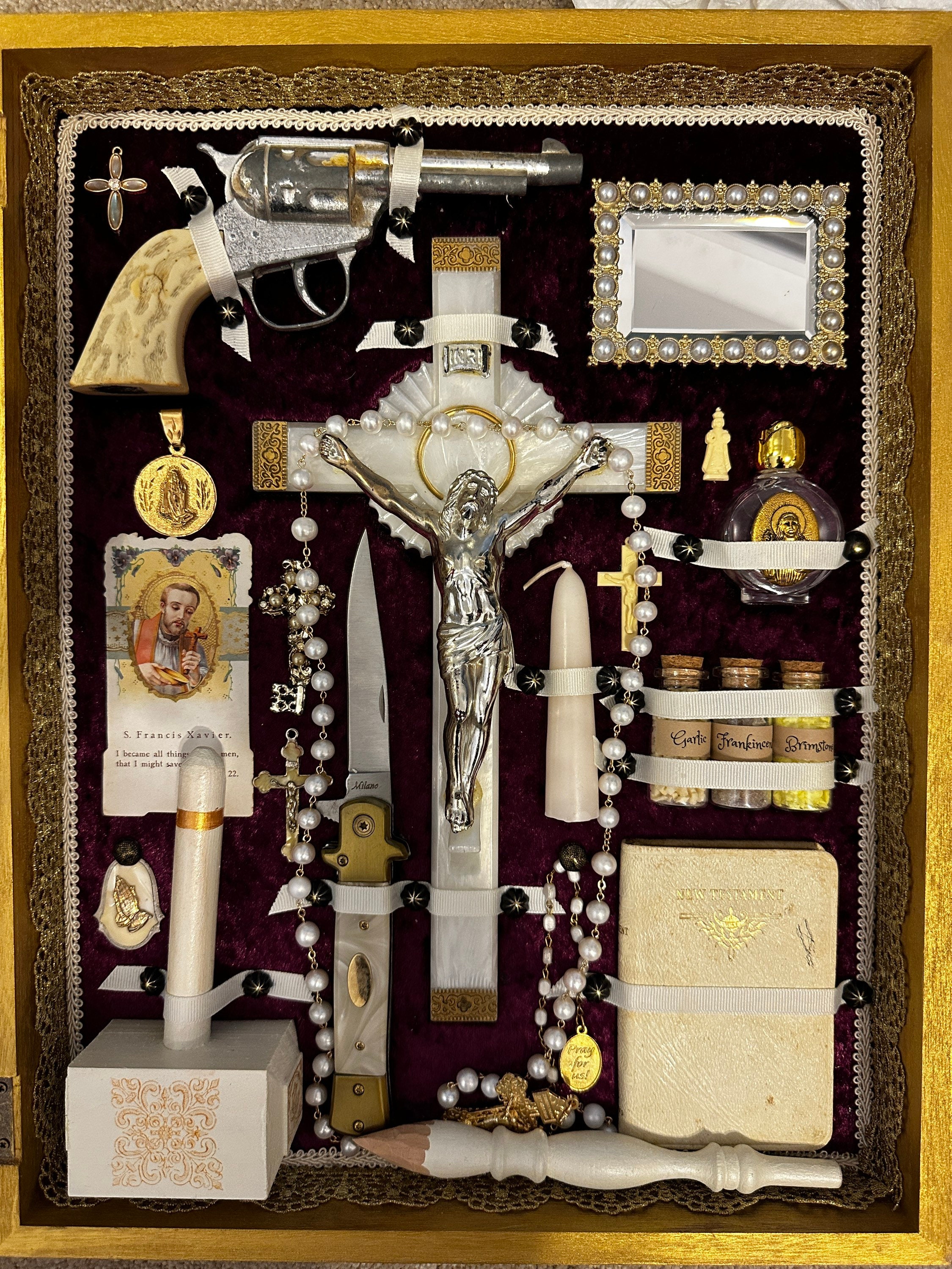 Vampire Slayer Kit Shadow Box Dracula Memorabilia Crucifix - Etsy
