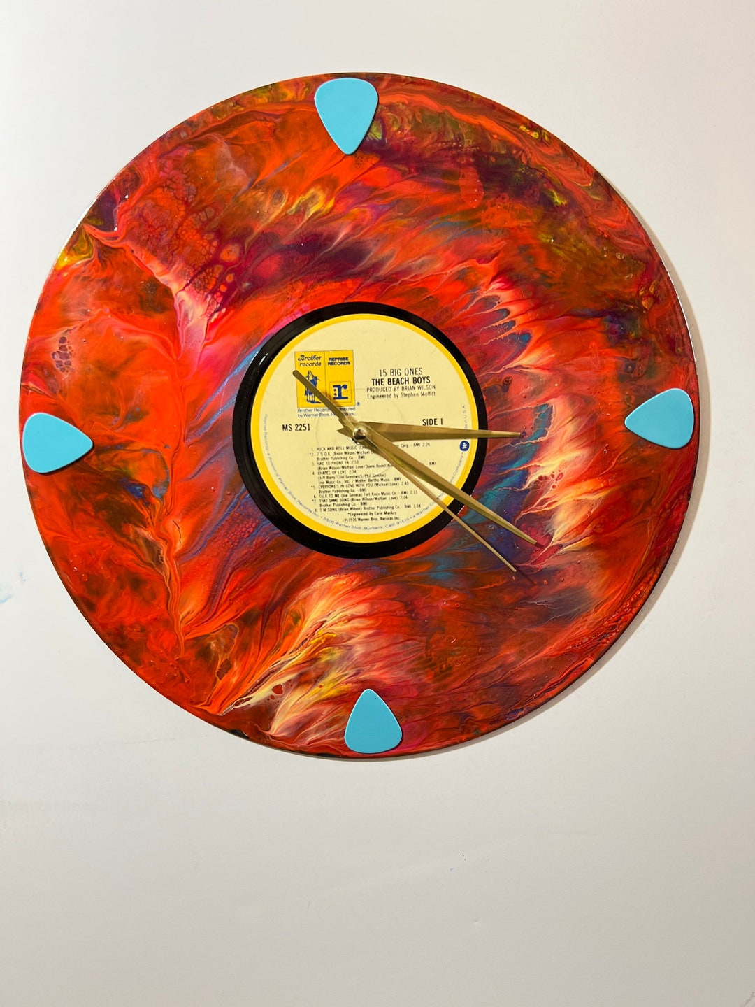 The Beach Boys Hand Painted Record Album Clock Wall Art Room Decor ...