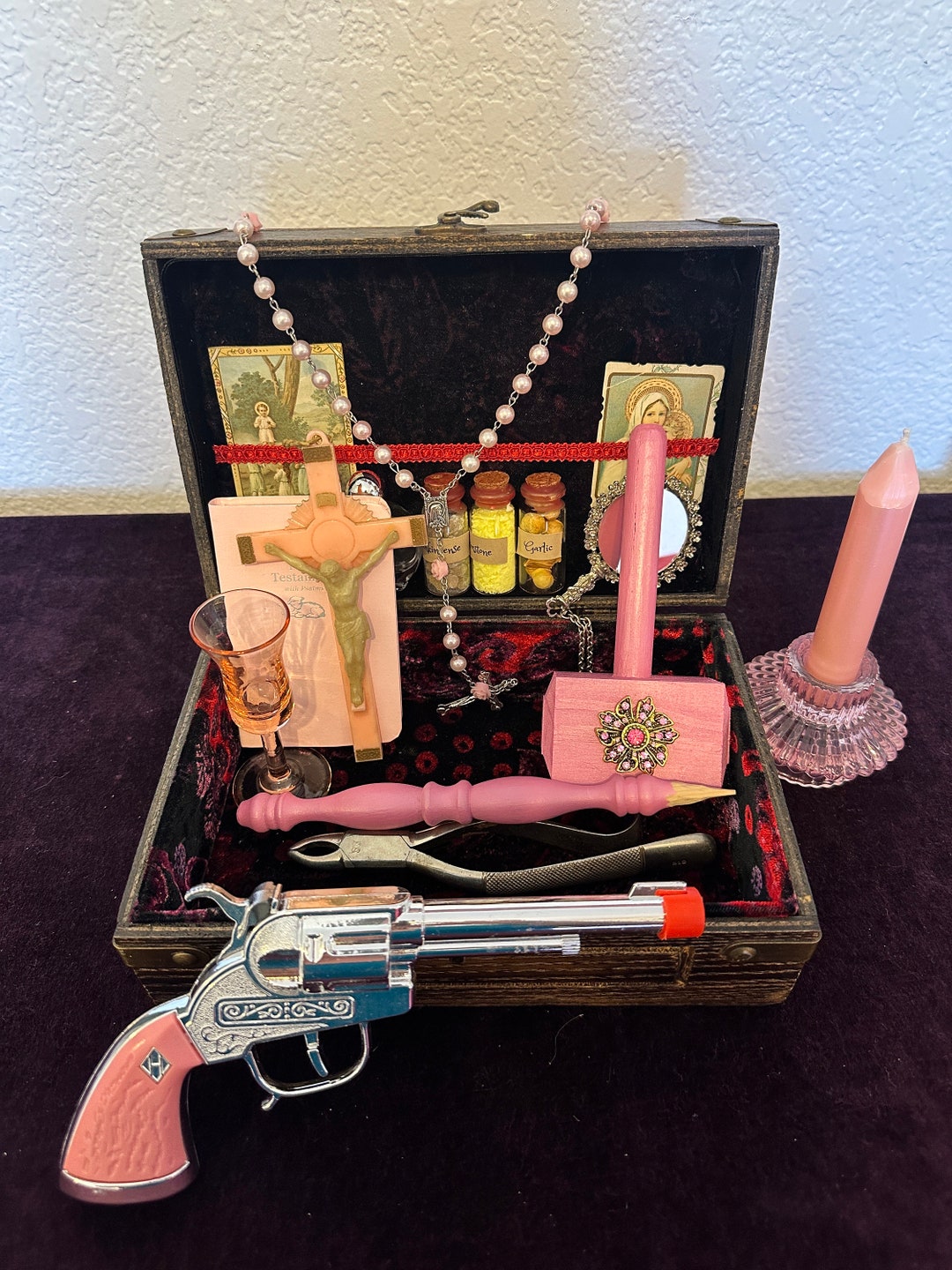 Vampire Slayer Kit, Treasure Box, Dracula Memorabilia, Crucifix, Rosary ...