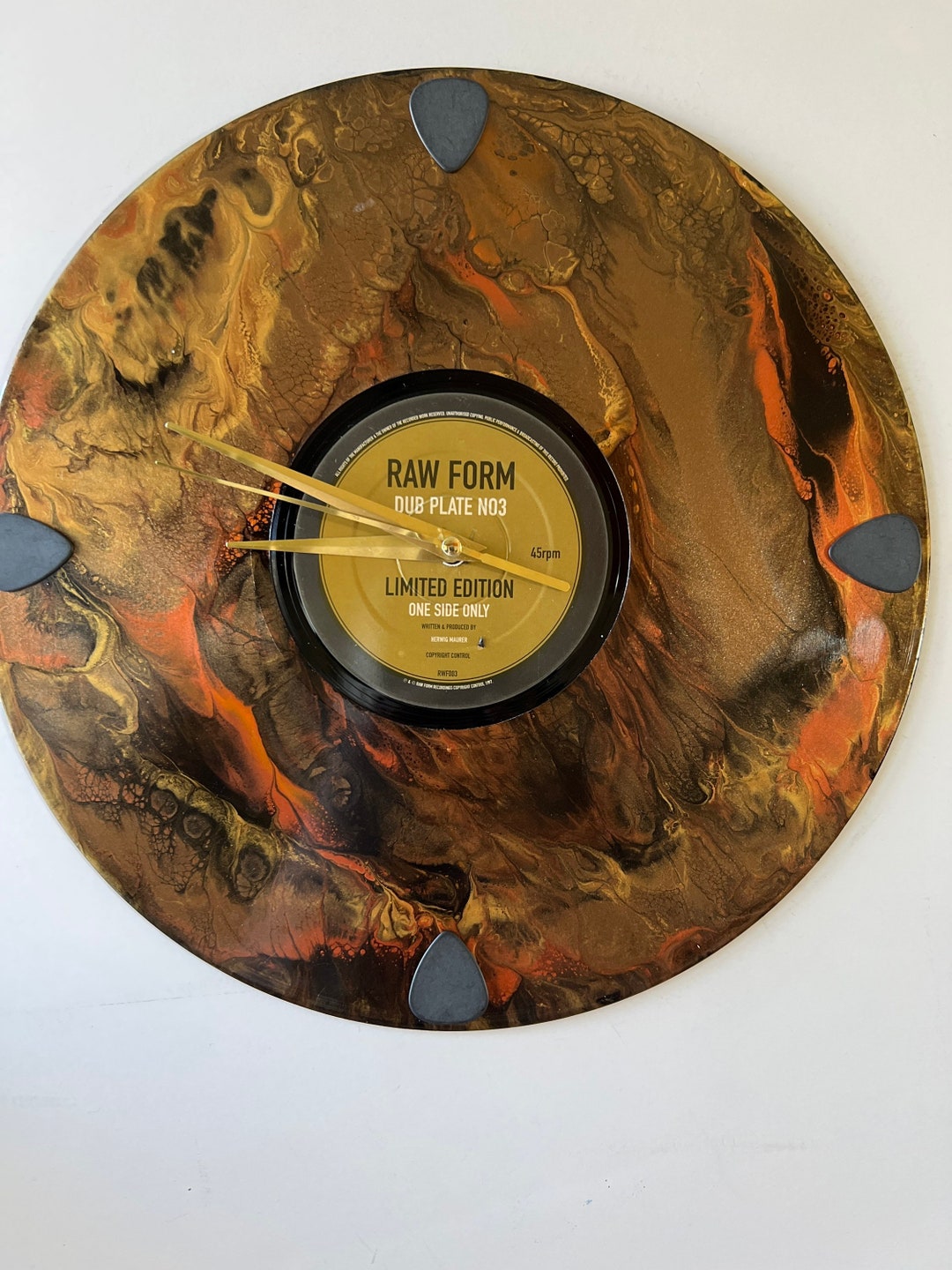 Raw Form Hand Painted Record Album Clock Wall Art Room - Etsy