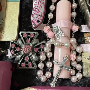 Vampire Slayer Kit, Shadow Box, Dracula Memorabilia, Crucifix, Rosary ...