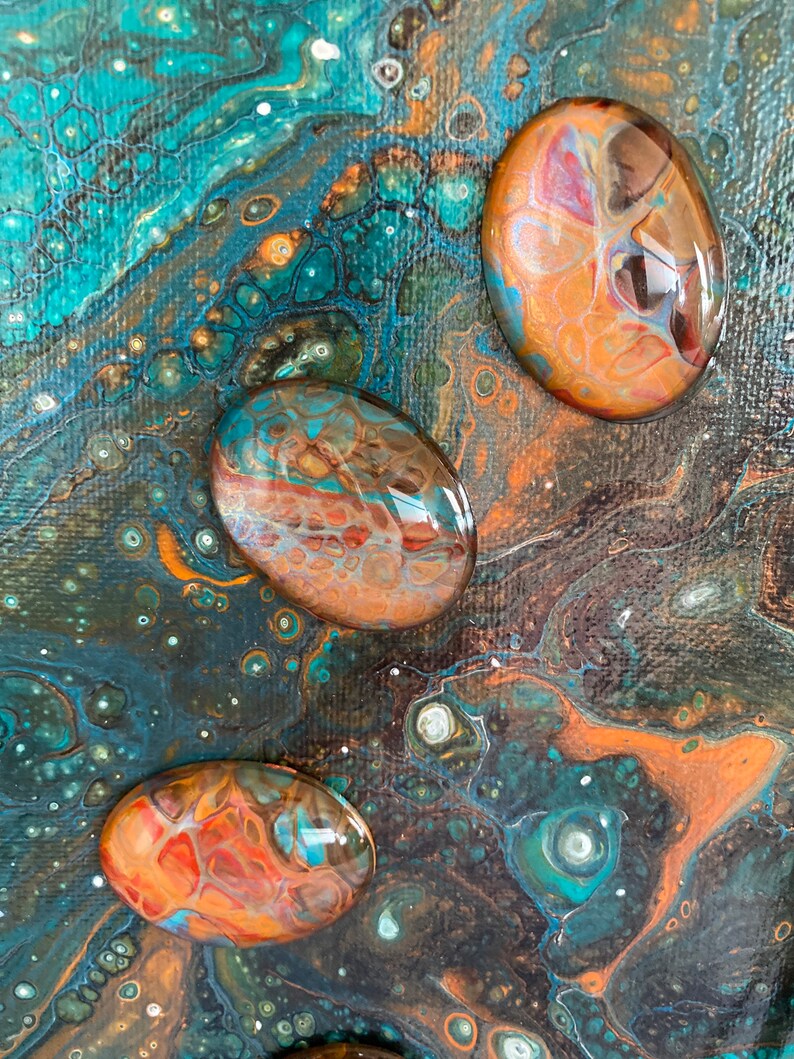 Turquoise Trail Framed Acrylic Painting Clock Wall Clock | Etsy