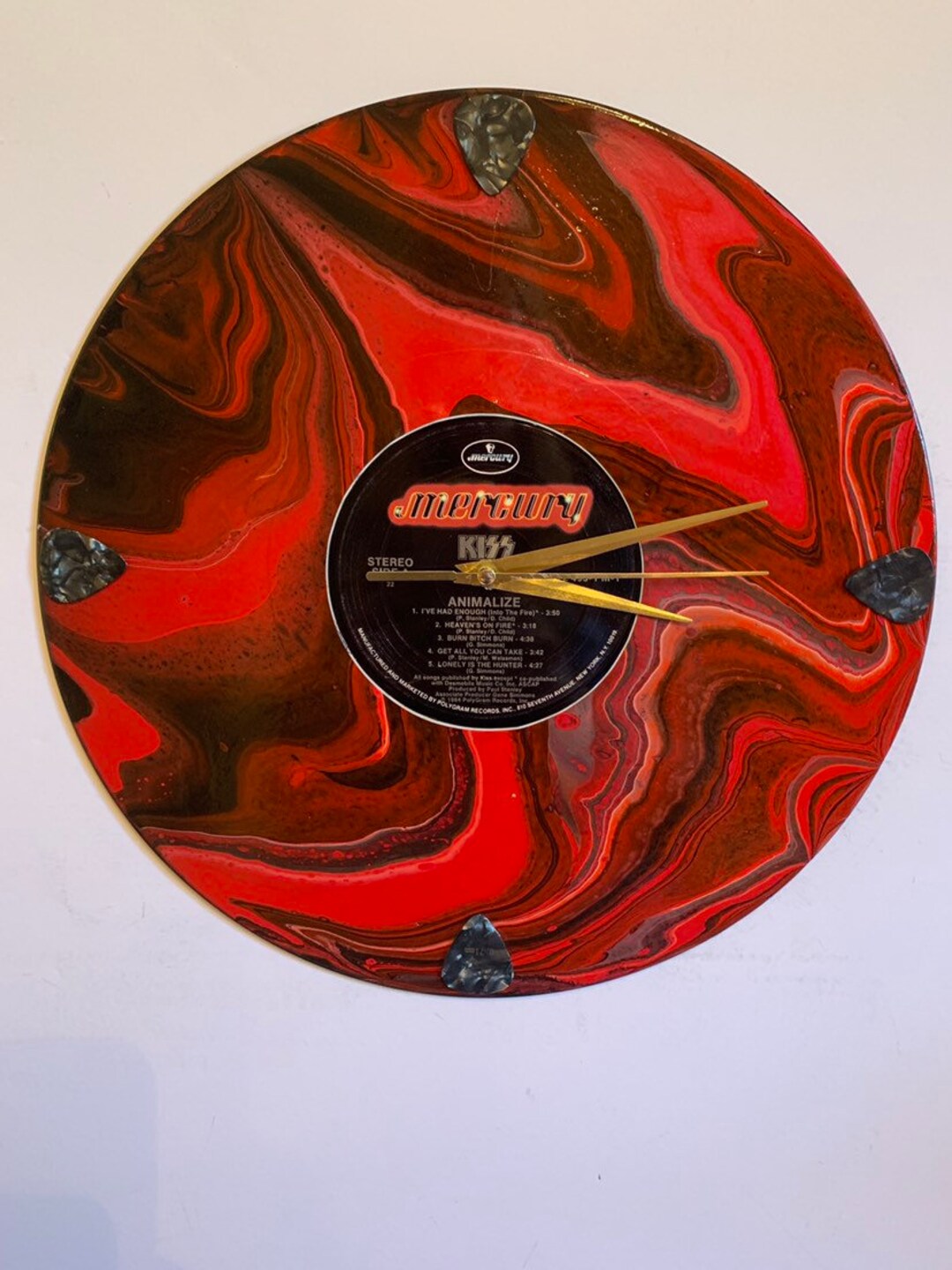 Kiss, Record Album, Wall Clocks, Wall Decor, Rock and Roll, Recycled ...