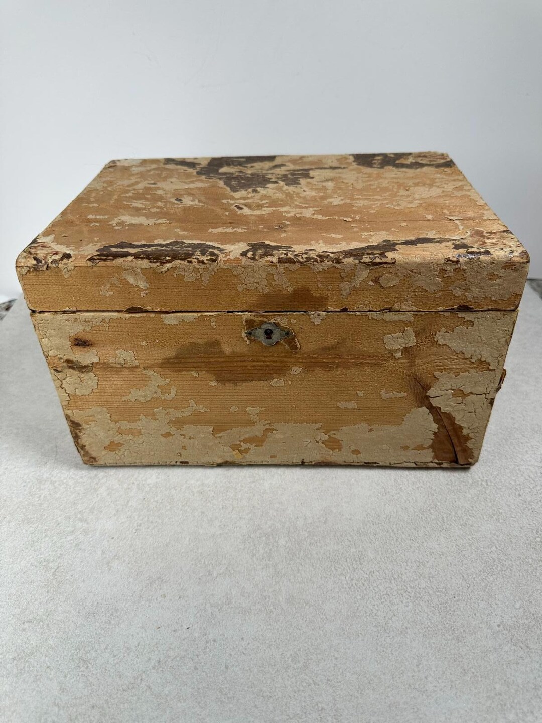 VTG French 2 Airs Music Box Wood Distressed Antique Repair Restore ...
