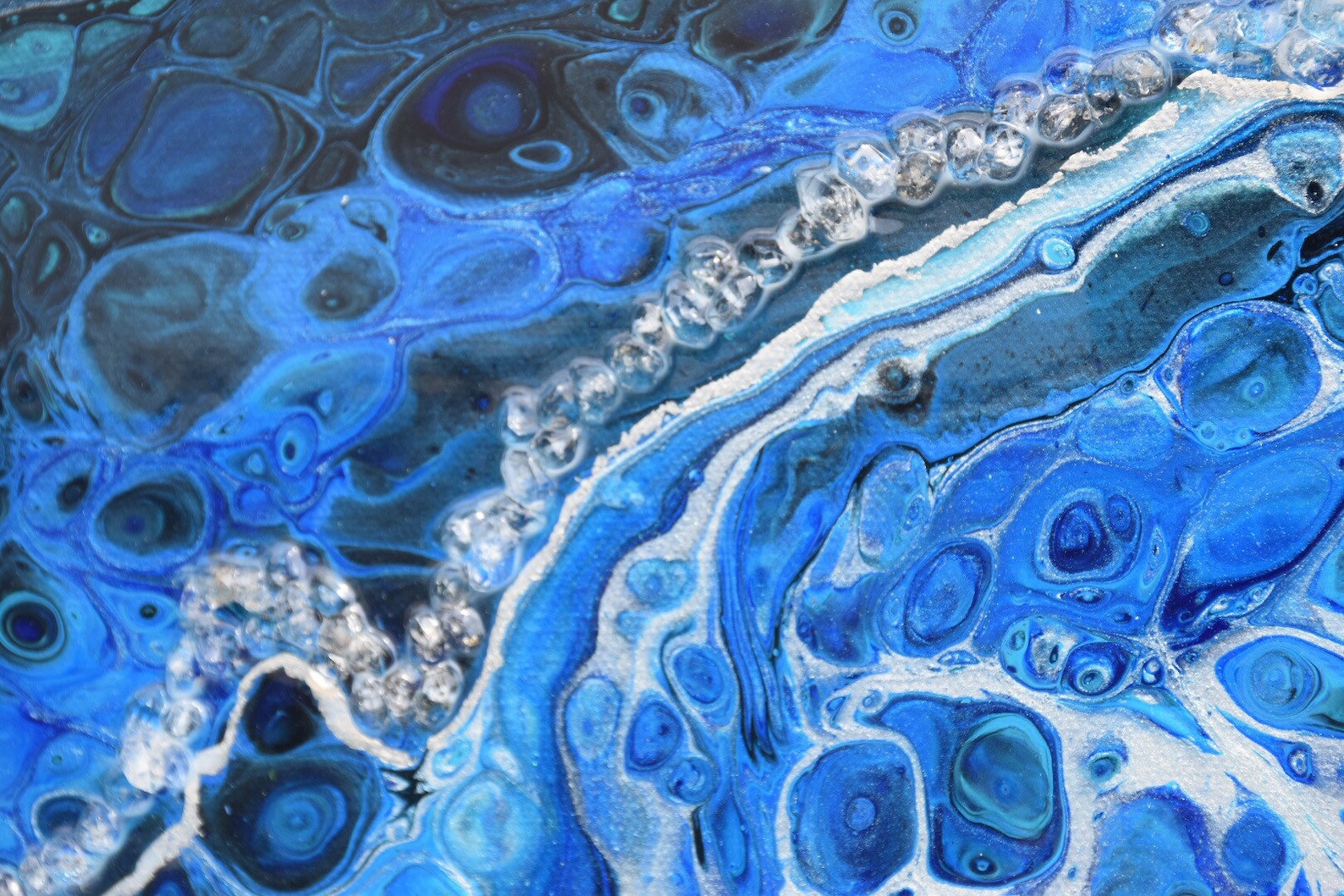 Crystal Blue Original Art Abstract Art Contemporary Art | Etsy