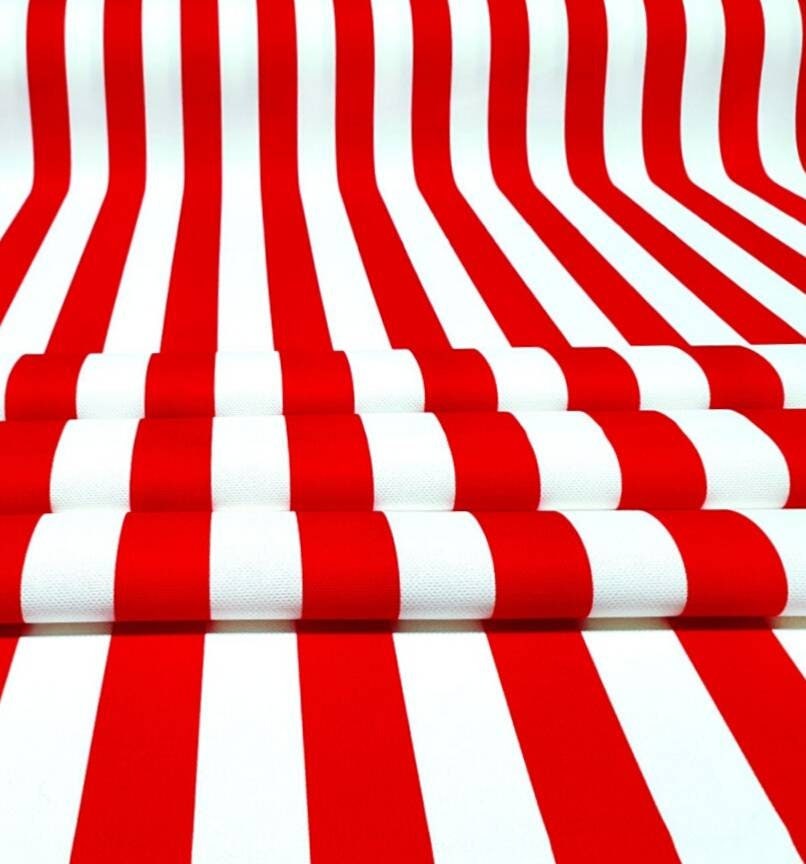 Red and White Striped Fabric Upholstery Fabric by the Yard - Etsy