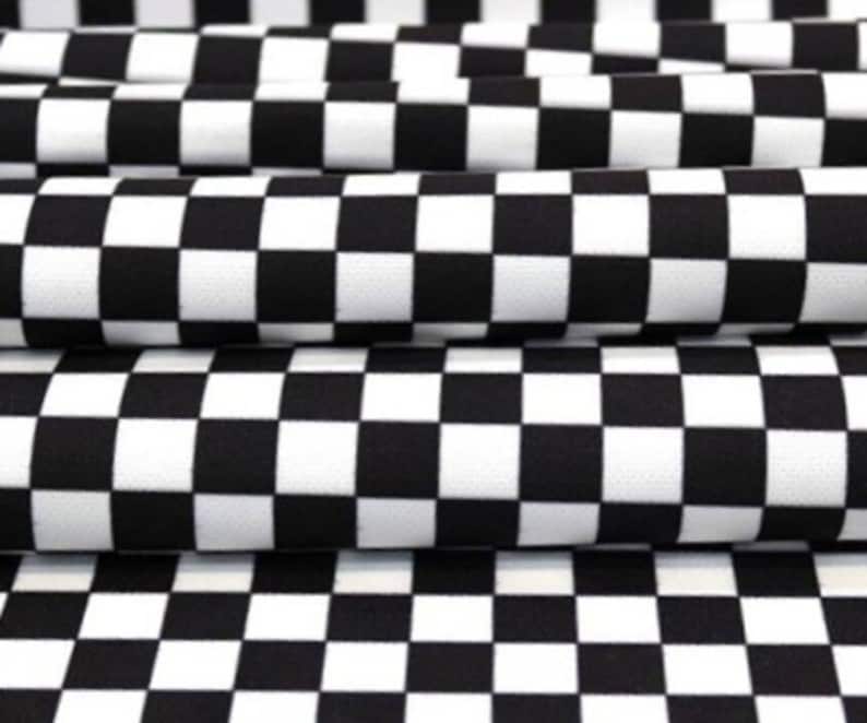 Checkered Fabric, Black and White Squares, Cotton Material - Etsy