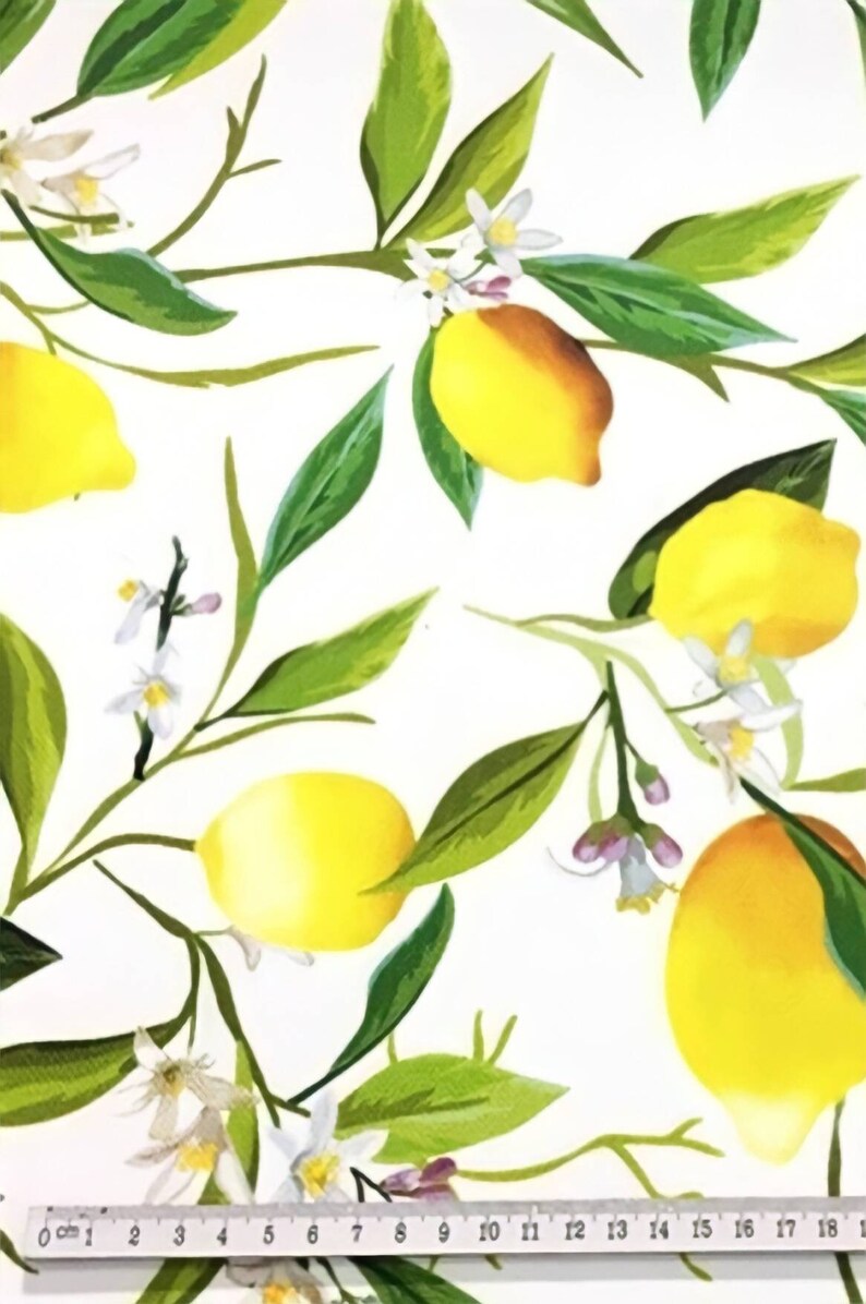 Lemon Fabric by Yard Upholstery Fabric Citrus Fruit Print - Etsy