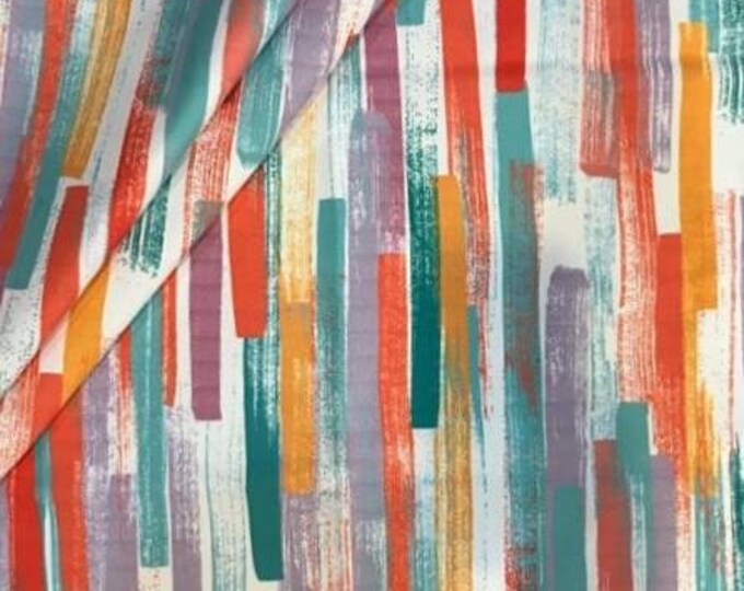 Abstract Colorful Paint Strokes Fabric Painterly bright by ...