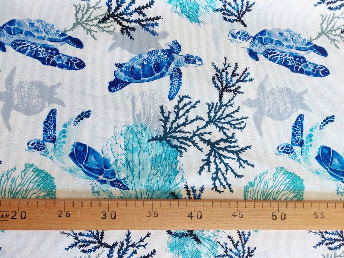 Sea Turtle Fabric Ocean Nautical Underwater Marine Fabric - Etsy