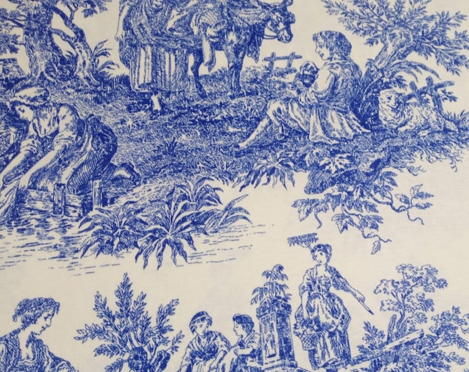 Toile Fabric Marseilles Toile Blue and White by Peacoquettedesigns ...