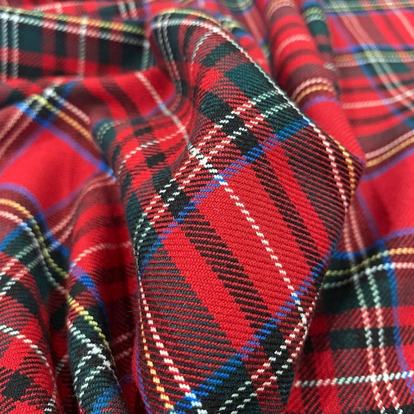 Red Plaid Fabric - Etsy