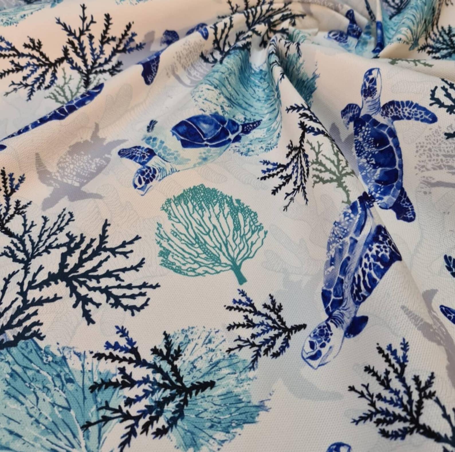 Sea Turtle Fabric Ocean Nautical Underwater Marine Fabric - Etsy