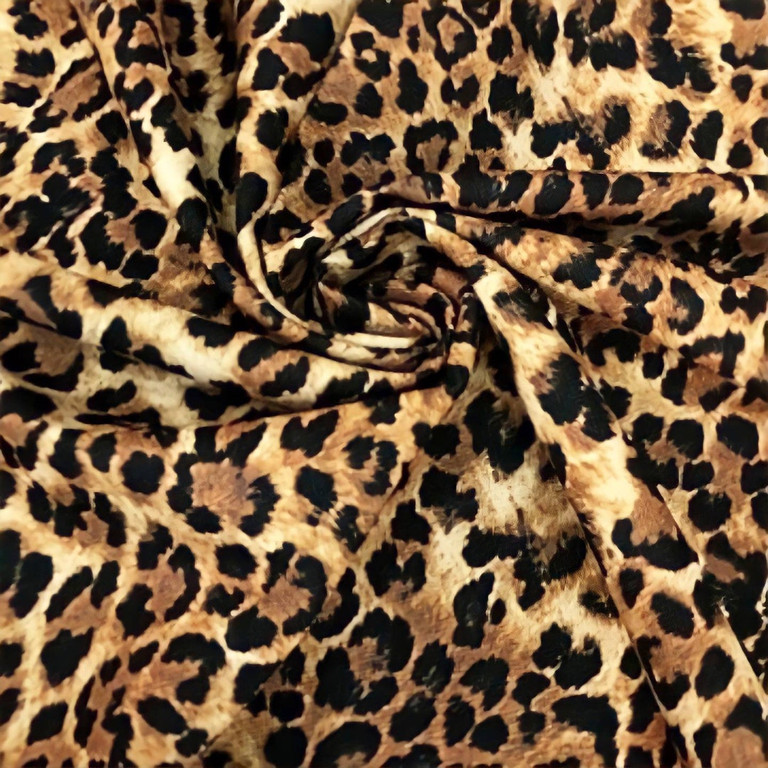 Brown and Black Leopard Print Upholstery Fabric by Yard, Wild Animal ...
