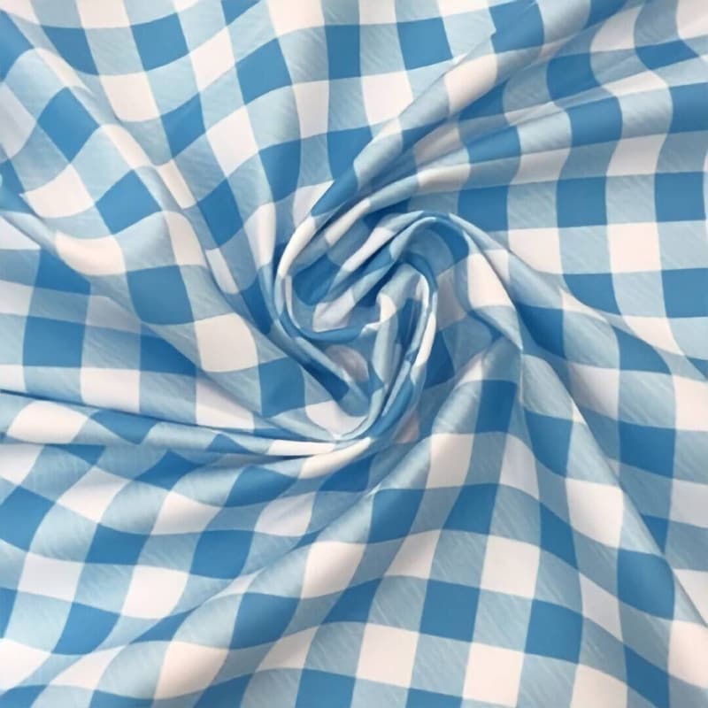 Blue Gingham Fabric - Etsy