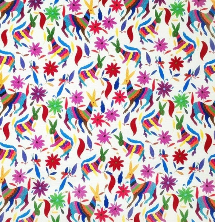 Mexican Otomi Print Upholstery Fabric, Boho Fabric for Curtain ...