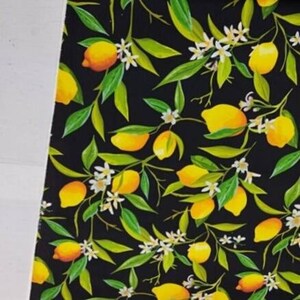 Lemons Print Fabric by the Yard, Botanical Citrus Fruit Upholstery ...