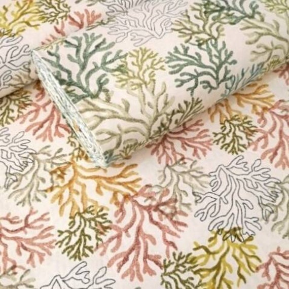 Coral Reef Upholstery Fabric Nautical Fabric By The Yard | Etsy