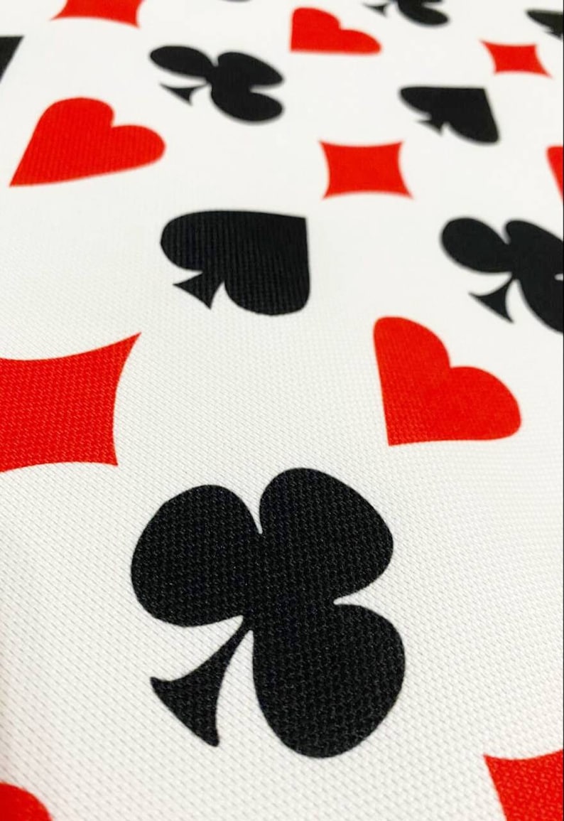 Playing Cards Print Fabric, Suits Clubs Diamonds Hearts Spades ...