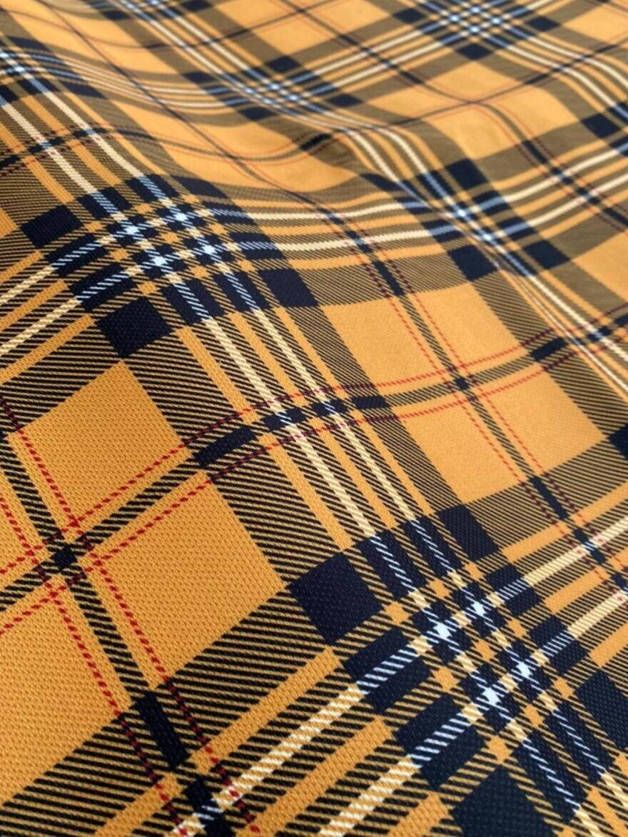 Tartan Plaid Canvas Fabric, Digital Printed Upholstery Fabric by the ...