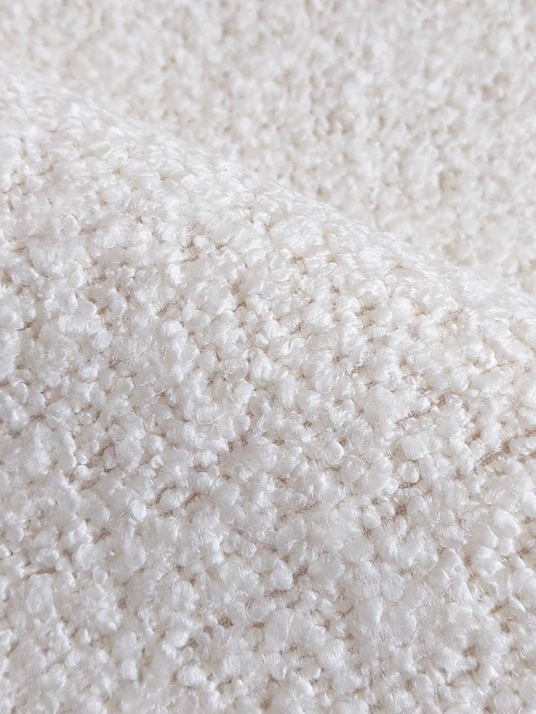 Cream Boucle Fabric by the Yard, Heavy Upholstery Fabric, Luxury Fabric ...