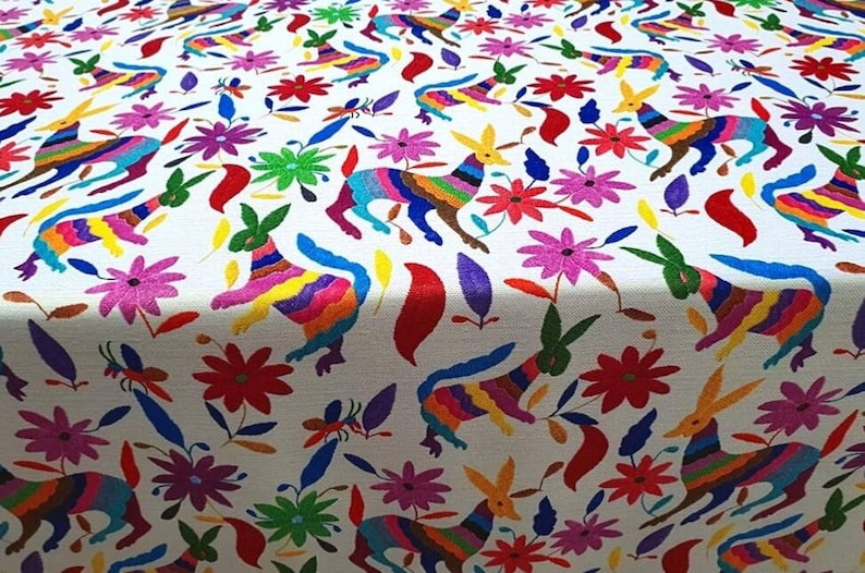 Mexican Otomi Print Upholstery Fabric, Boho Fabric for Curtain ...