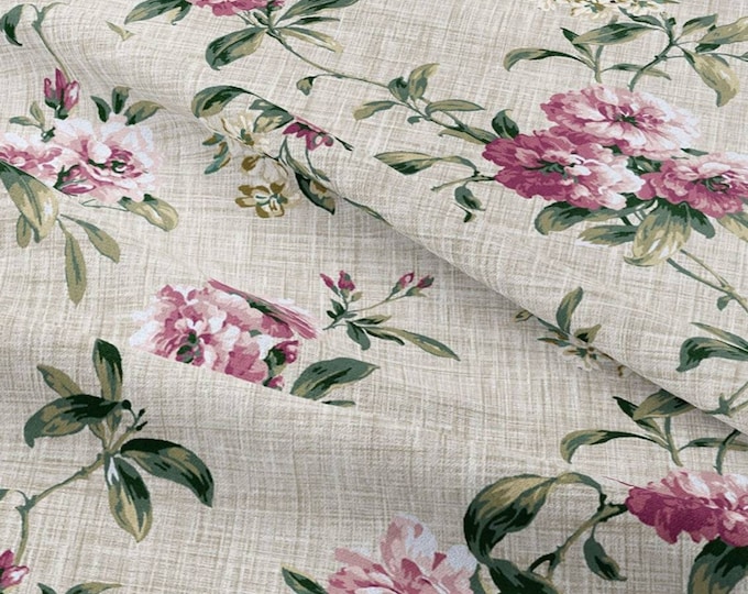 Cottagecore Stripe Upholstery Fabric- Belvedere Floral by ...