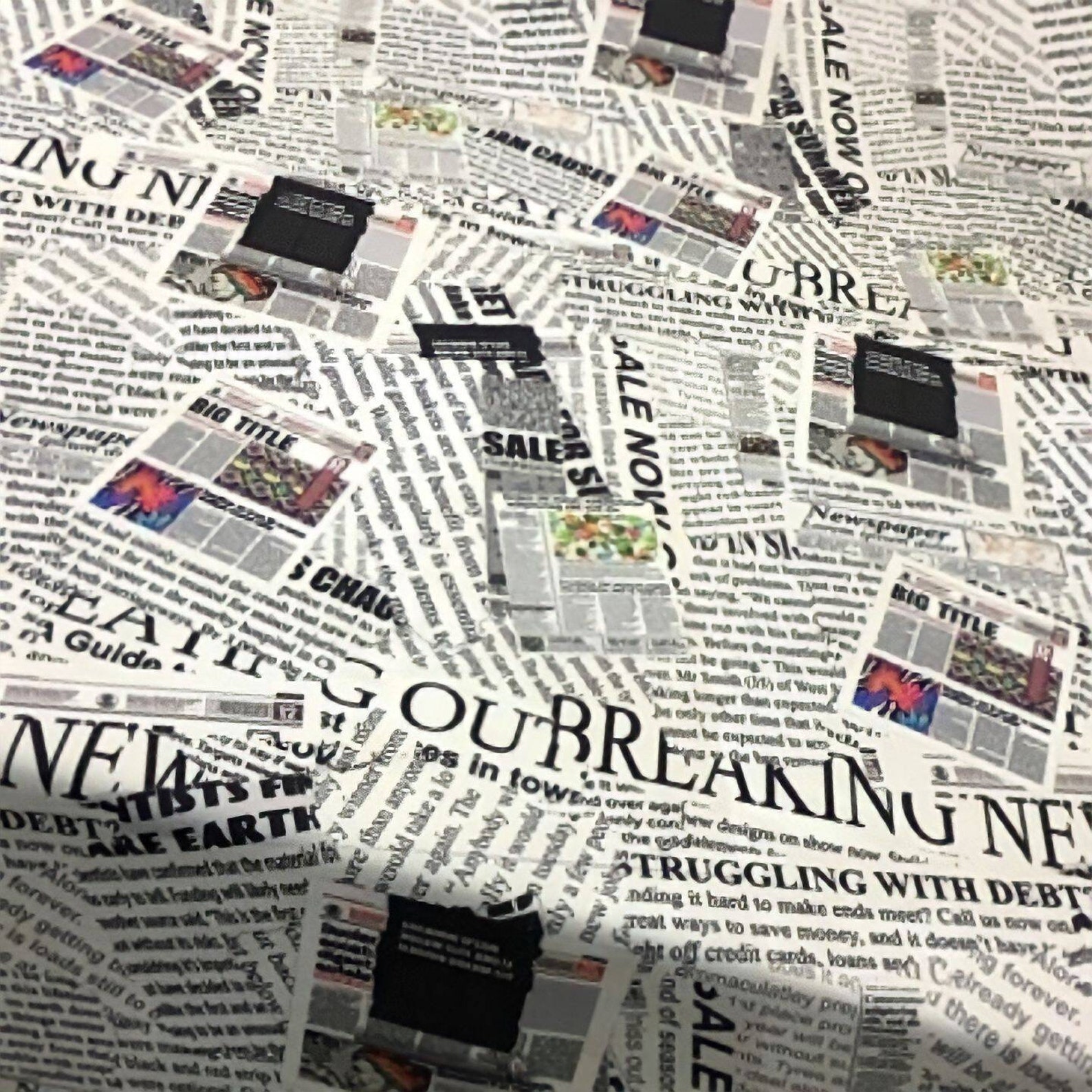 Newspaper Fabric Pop Art Print Upholstery Fabric by the Yard - Etsy