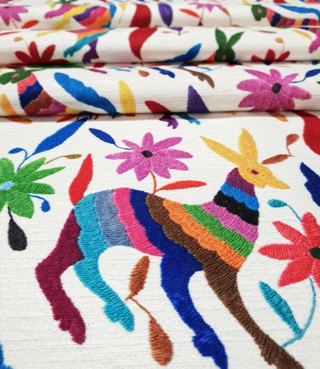 Mexican Otomi Print Upholstery Fabric, Boho Fabric for Curtain ...