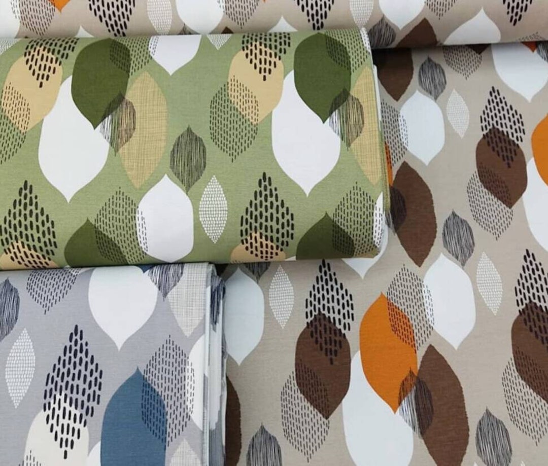 Midcentury Modern Upholstery Fabric by Yard, Abstract Print Fabric ...