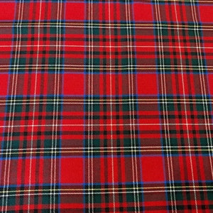 Red Plaid Fabric by Yard, Christmas Fabric, Scottish Tartan Fabric for ...