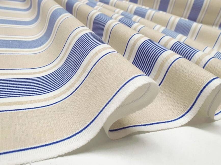 Striped Upholstery Fabric by the Yard Marine Stripe Fabric - Etsy