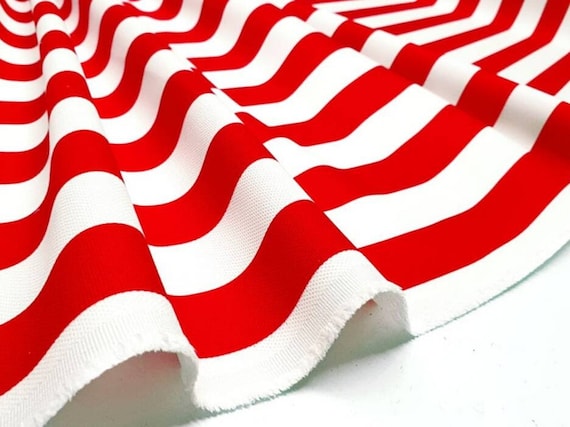 Red and White Striped Fabric Upholstery Fabric by the Yard - Etsy