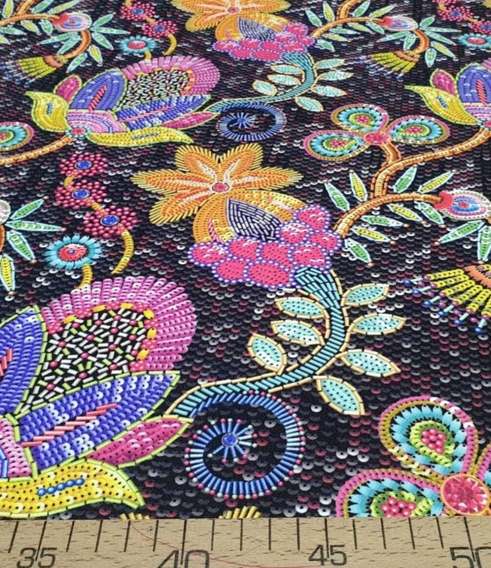 Boho Upholstery Fabric by the Yard Suzani Sequin Embroidered | Etsy
