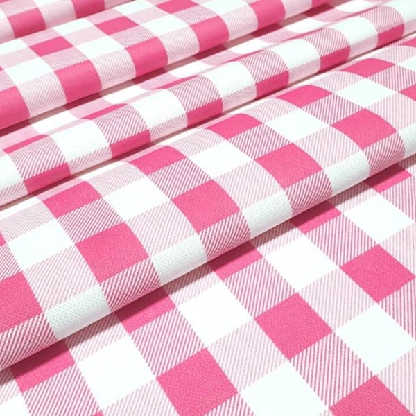 Pink Plaid Fabric - Etsy