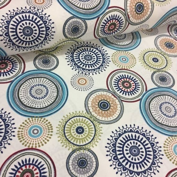 3 Color Geometric Upholstery Fabric by the Yard Mandala - Etsy